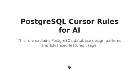 PostgreSQL Cursor Rules For AI