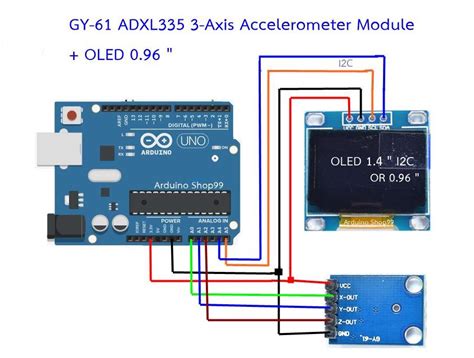 【花雕学编程】arduino动手做（239） Gy 61 Adxl335使用 Oled 显示屏显示实时运动状态arduino Gps模块