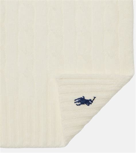 Wool And Cashmere Scarf In White Polo Ralph Lauren Mytheresa