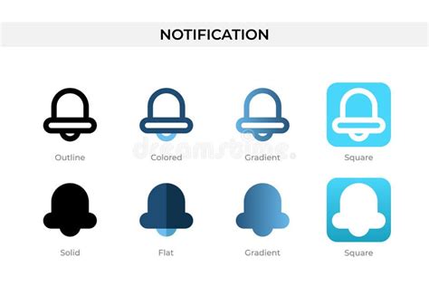 Notification Icon In Different Style Notification Vector Icons Designed In Outline Solid
