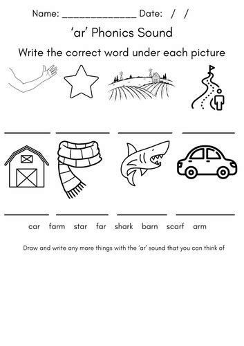 Ar Phonics Sound Worksheet Activity Set 2 Rwi Compatible Teaching