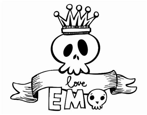 Emo Coloring Pages Coloringlib