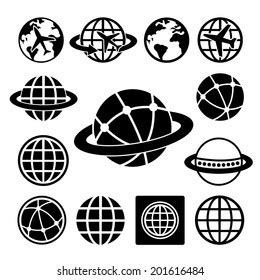 Globe Earth Vector Icons Set Stock Vector (Royalty Free) 201616484 | Shutterstock