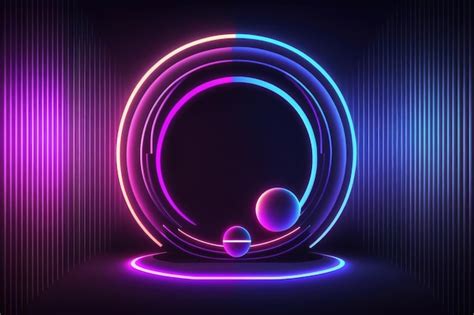 Premium Ai Image Abstract Colorful Neon Background Illuminated With Glowing Colored Light