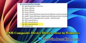 USB Composite Device Driver Error In Windows