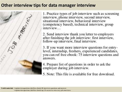 top 10 data manager interview questions and answers