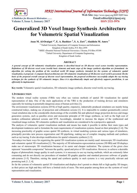 Generalized D Voxel Image Synthesis Architecture For Volumetric Spatial Visualization DocsLib