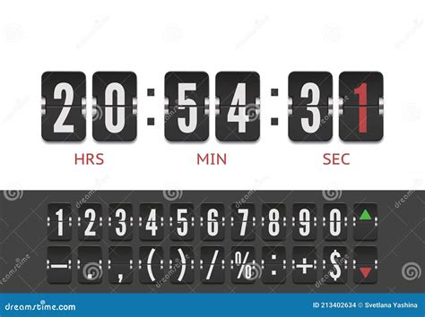 Retro Design Score Board Clock Template Scoreboard Number Font Vector Modern Ui Design Of Old