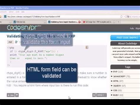 PHP Tutorial Validating Form Input Numbers In Php Php Tutorial Tutorial Form Input