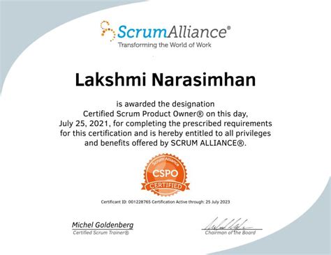 Lakshmi Narasimhan M C On Linkedin Simplilearn Scrumalliance Agile Scrum Productowners