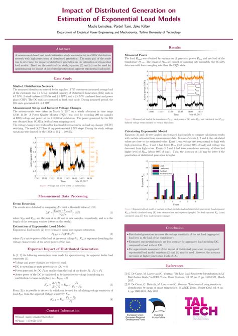 pdf impact of distributed generation on estimation of exponential load models [poster]