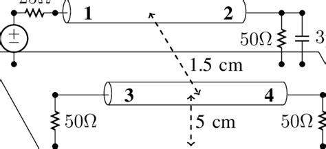 multiconductor transmission line consisting of two coupled wires with