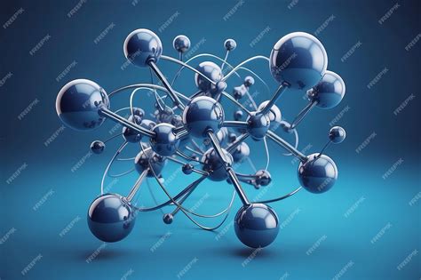 Premium Photo Molecule Atom Structure On Blue Background Science Concept 3d Render Illustration