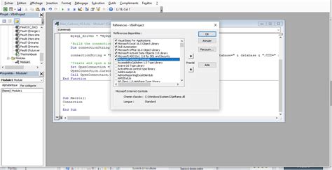 Vba Accéder à Une Database Sql Macros Et Vba Excel