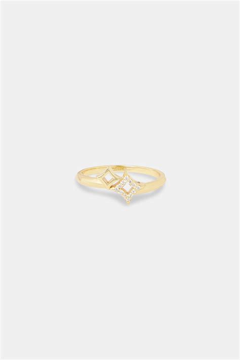 Iced Layered Cut Out Star Motif Ring 8mm Womens Rings Shop Band Rings At Cernucci Com