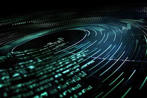 premium ai image data binary flow rolling on futuristic technology