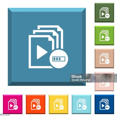 모서리 사각형 버튼에 흰색 재생 목록 아이콘 처리 0명에 대한 스톡 벡터 아트 및 기타 이미지 0명 계산함 리스트 Istock