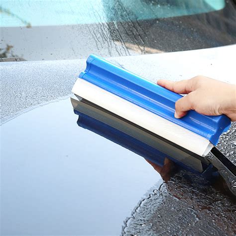 Blue Silicone T Bar Car Squeegee 12 Inch Car Window Squeegee For