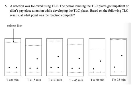 Solved 5 A Reaction Was Followed Using Tlc The Person