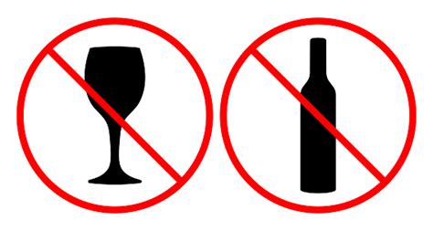 알코올 섭취 금지 표시 벡터 일러스트 레이 션 병의 상징 와 빨간 금지 원 와 유리 의 상징 기호 기호 와 빨간 금지 원 와 Symboling Prohibited
