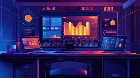 Analyzing Financial Data On Modern Digital Dashboard Screens Stock