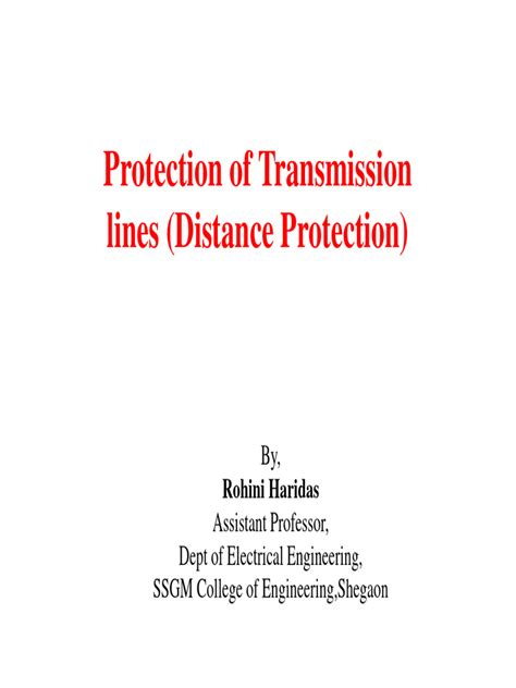 Protection Of Transmission Lines Distance Protection Pdf Relay Transmission Line
