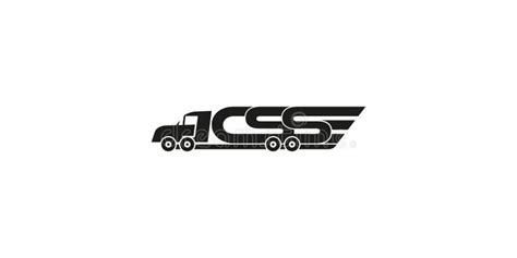 Truck Logo With Letter CSS Isolated Design Stock Vector Illustration Of Trailer Heavy