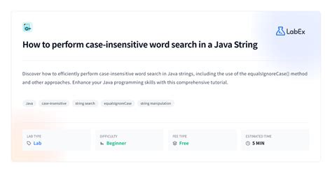 How To Perform Case Insensitive Word Search In A Java String Labex
