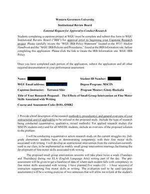 WGU Capstone Proposal Form WGU Capstone Proposal Template Master Of Science Curriculum And