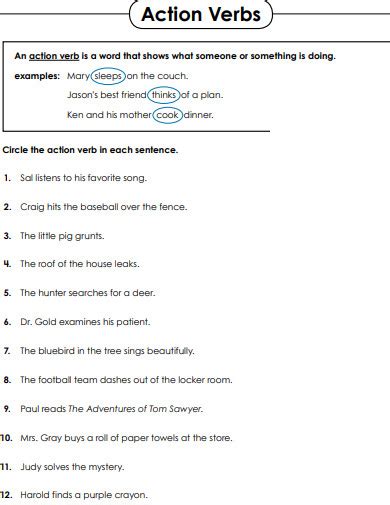 200 Action Verb Examples