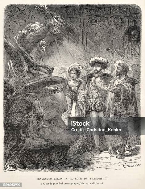 조각가 벤베누토 첼리니 르네상스 프랑스 미술사와 함께하는 프랑스 왕 프랑수아 1세 16세기에 대한 스톡 벡터 아트 및 기타 이미지 16세기 골 서유럽 골동품 Istock