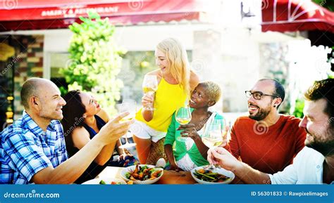 Cheerful Party Friends Friendship Cafe Hanging Out Concept Stock Image Image Of Friends