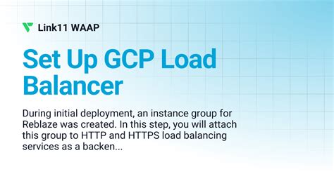 Set Up Gcp Load Balancer Link11 Waap