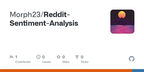 Github Morph23 Reddit Sentiment Analysis