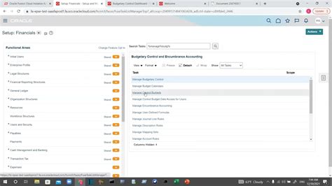 Oracle Erp Fusion Financial Module Budgetary Control 02 اوراكل فيوجن الميزانية Youtube
