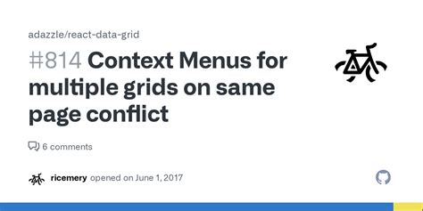 Context Menus For Multiple Grids On Same Page Conflict Issue Adazzle React Data Grid
