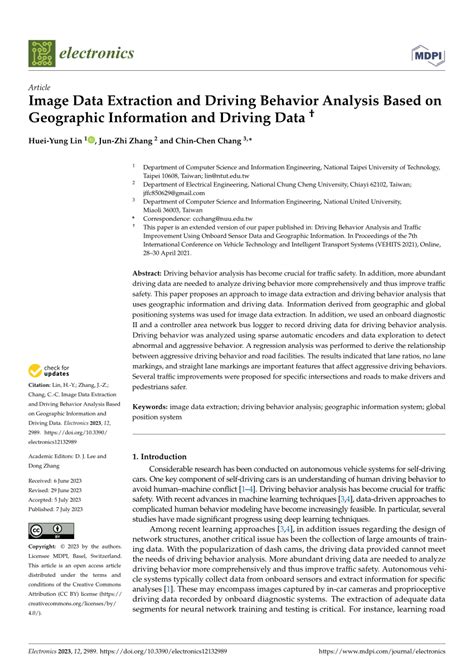 Pdf Image Data Extraction And Driving Behavior Analysis Based On Geographic Information And