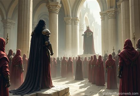 An Elf King With Black Hair In Armour Fighting Orcs In A Dark Forest In Vintage Fantasy Colour