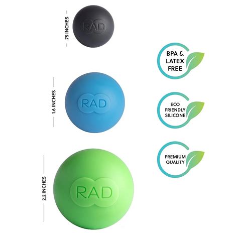 Rad Rounds Massage Balls Set Of 3 Targeted Massage Tools