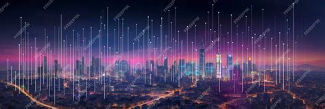 Premium Photo Smart City And Abstract Dot Points Connect With Gradient Lines And Aesthetic