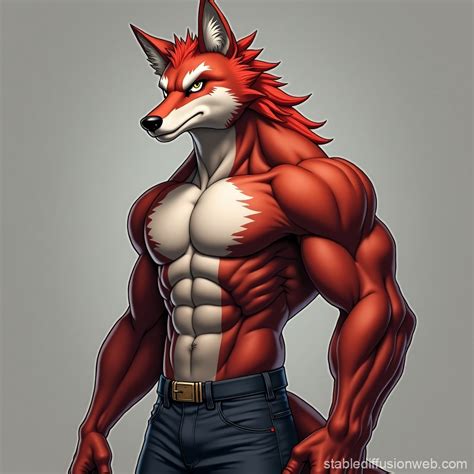 Muscular Gay Furry Wolf Stable Diffusion Online