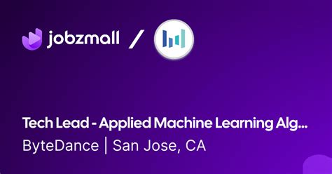 Apply To Tech Lead Applied Machine Learning Algorithm Bytedance