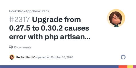 Upgrade From 0275 To 0302 Causes Error With Php Artisan Migrate