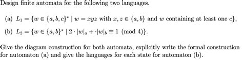 solved design finite automata for the following two