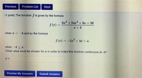 Solved Revious Problem Listnext 1 Point The Function Fis