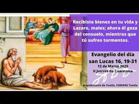 Evangelio del día san Lucas 16, 19-31 Jueves del 2020-03-12 por Mons ...