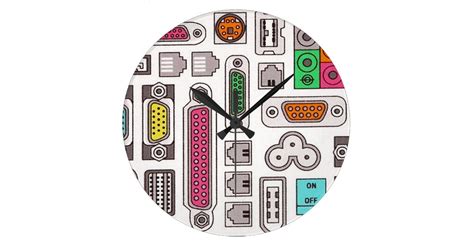 Computer Geek Input Pattern Wall Clock