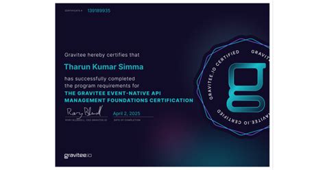 Gravitee Certification Tharun K