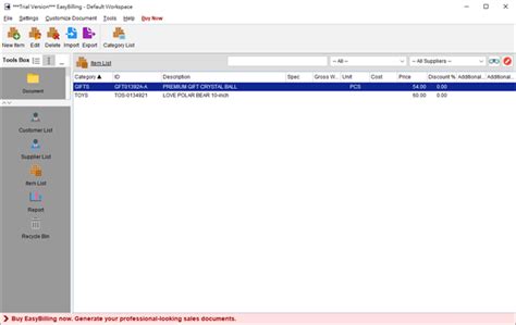 Item List EasyBilling Help Center