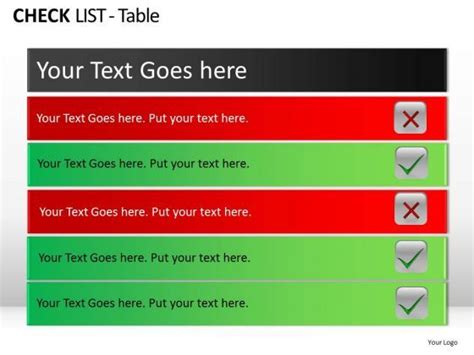 PowerPoint Slides Image Check List Table Ppt Slides